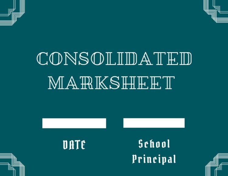 Consolidated Marksheet: Format, Sample & Application